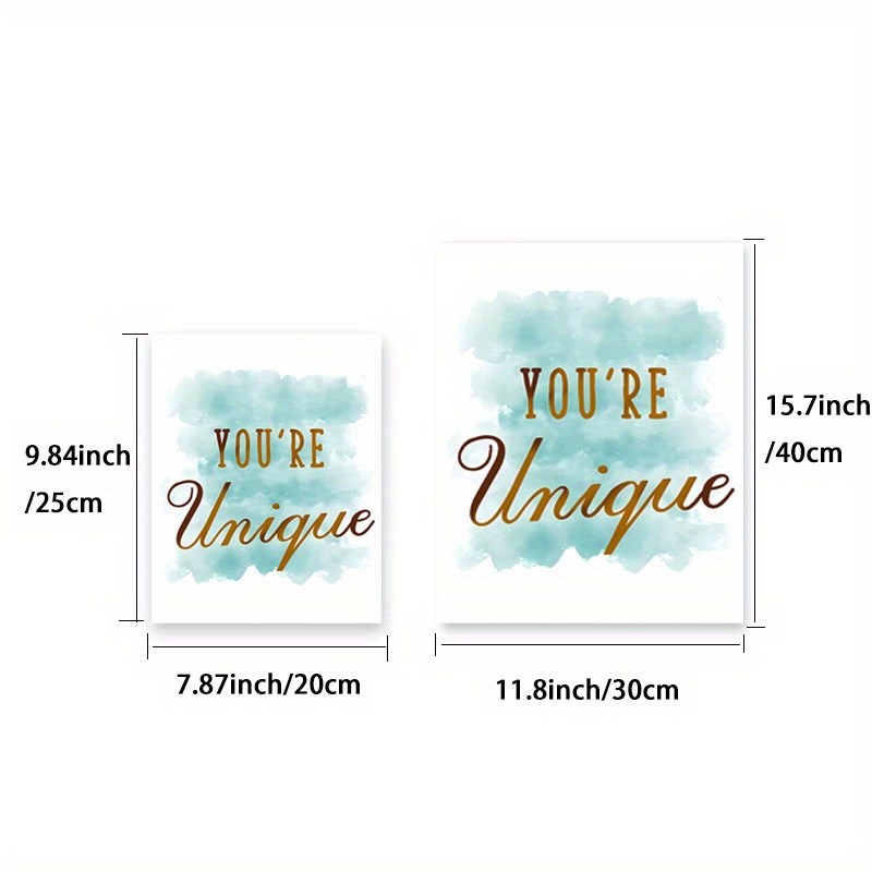 Positive Sentences Canvas Wall Art Colourful Inspirational - Temu