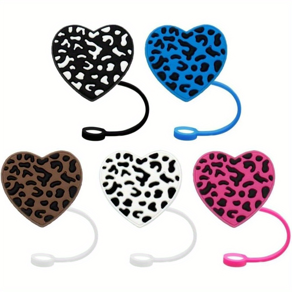 Heart Shaped Straw Tip Covers Reusable Dustproof Silicone - Temu Canada