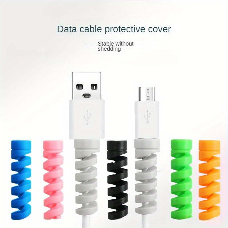 Colorful Spiral Silicone Cable Protectors For Commonly Used Charging ...