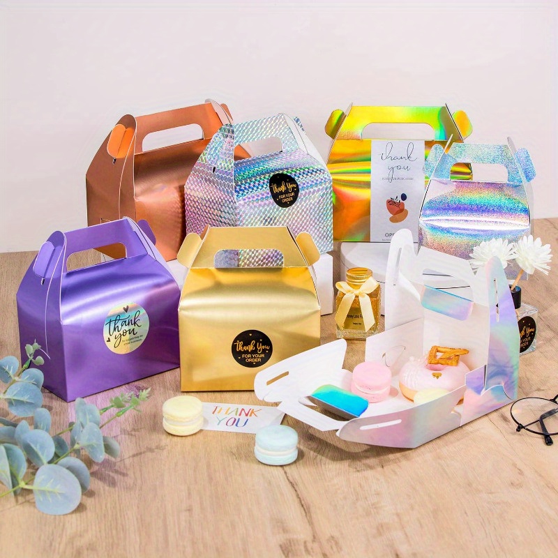 Holographic Gift Box Cake Candy Biscuit Packaging Portable - Temu Canada