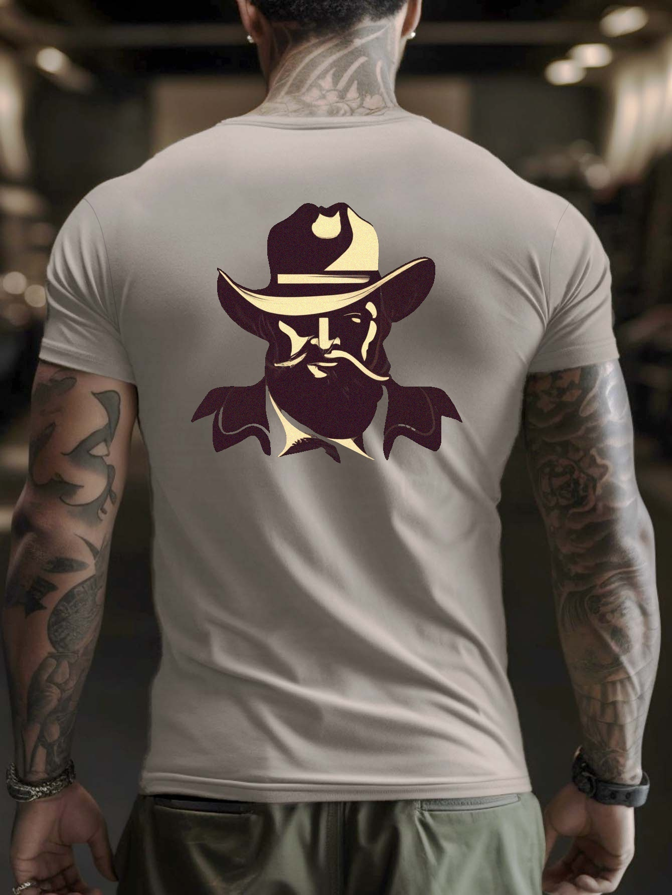Cool Cowboy Silhouette Print Men's Novel Graphic Design T - Temu New ...