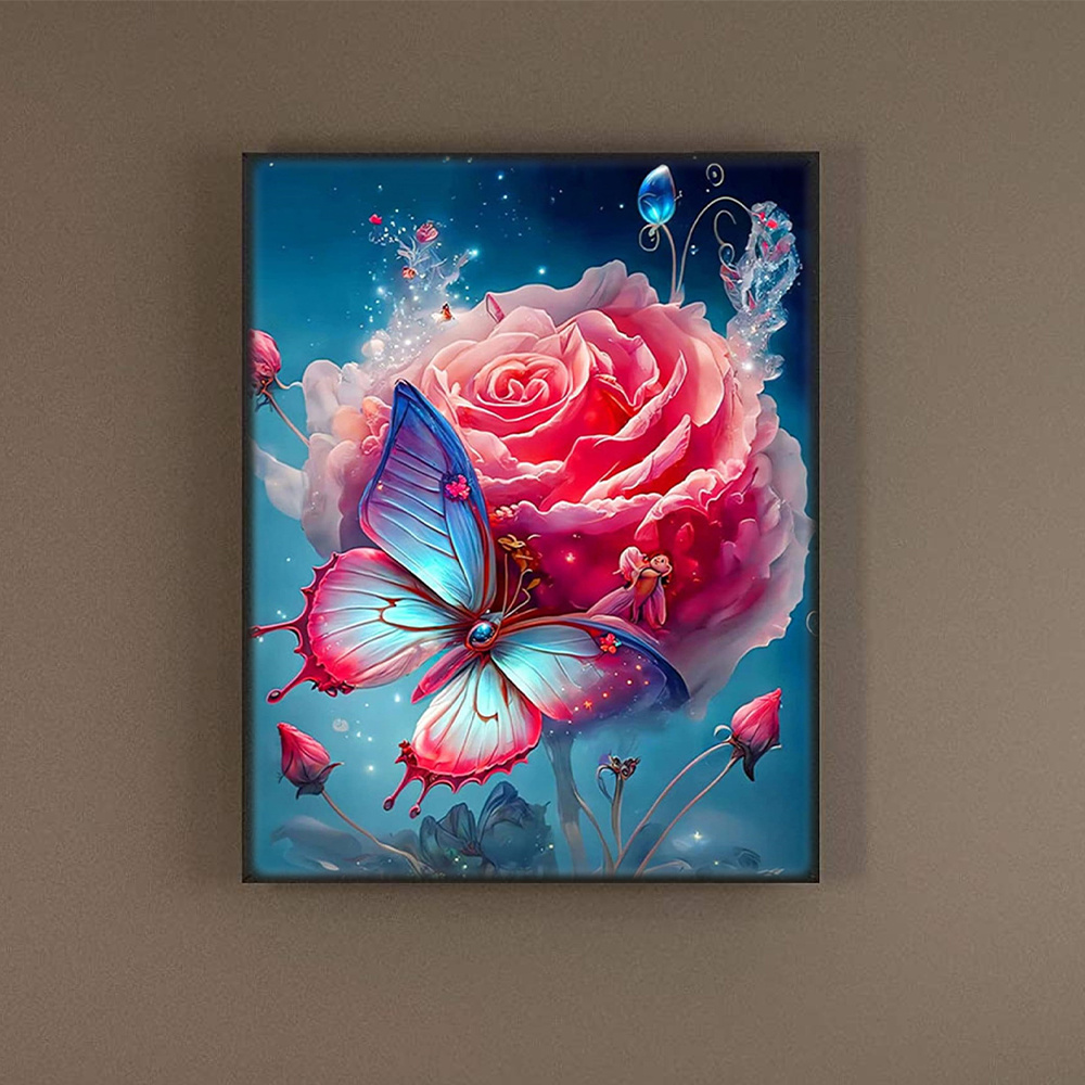 5d Diamond Painting Kits By Number Butterfly Rose Full Round - Temu New ...