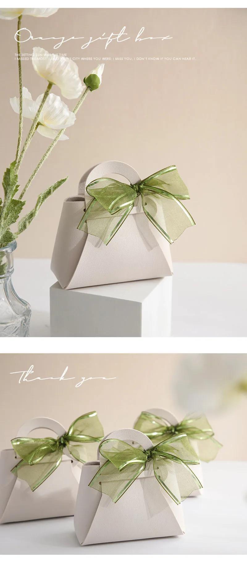Creative Faux Leather Gift Boxes With Ribbon Wedding Favors - Temu Canada