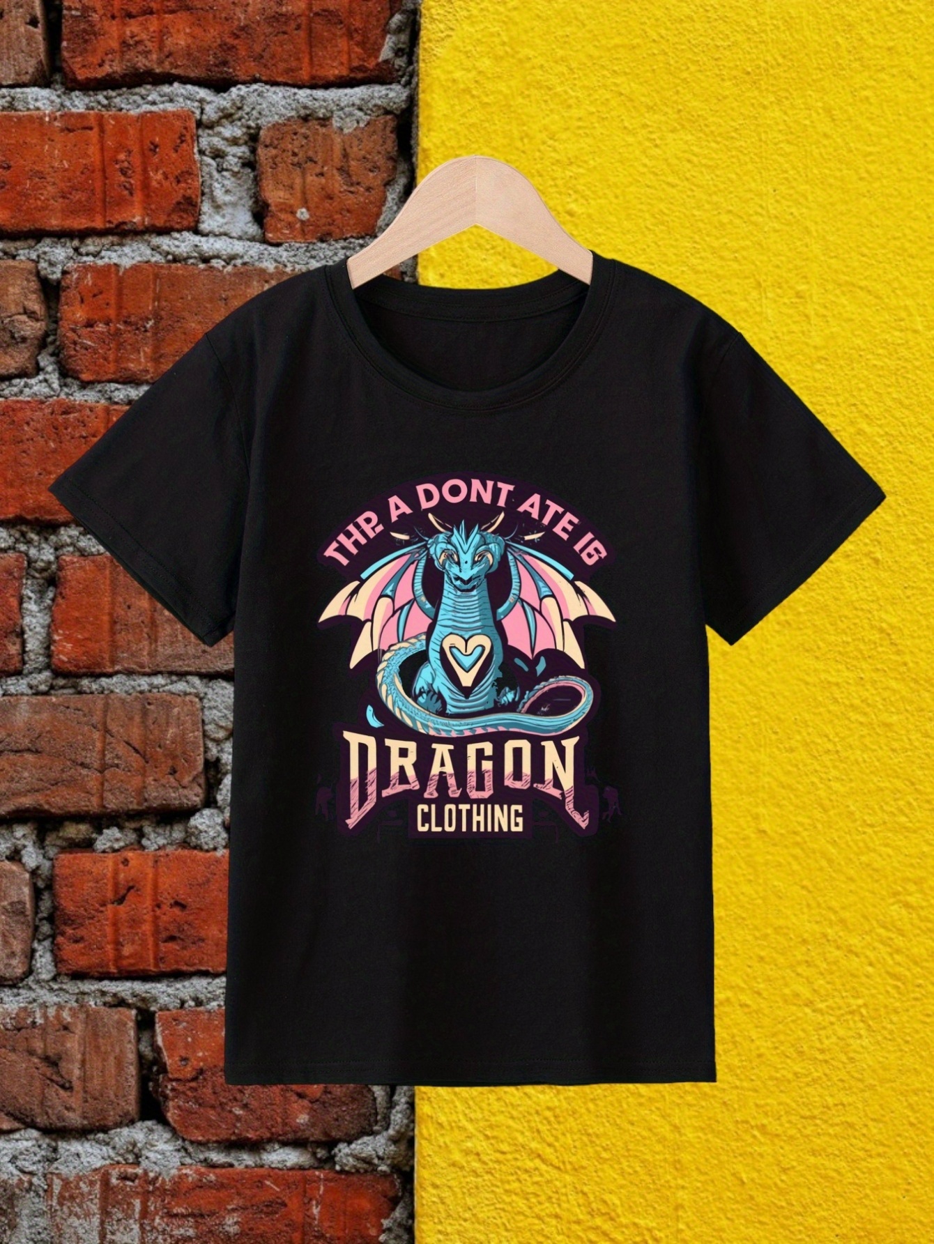 Dragon Print Boy's Casual Tees Short Sleeve Crew - Temu Australia