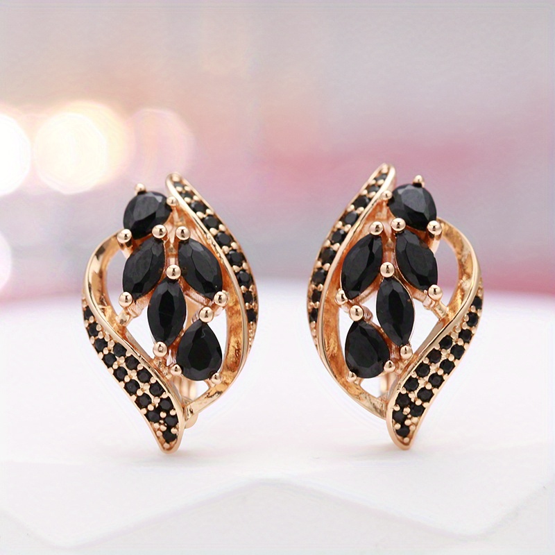 1 Paire Boucles D'oreilles À Clips En Feuille Boucles - Temu France