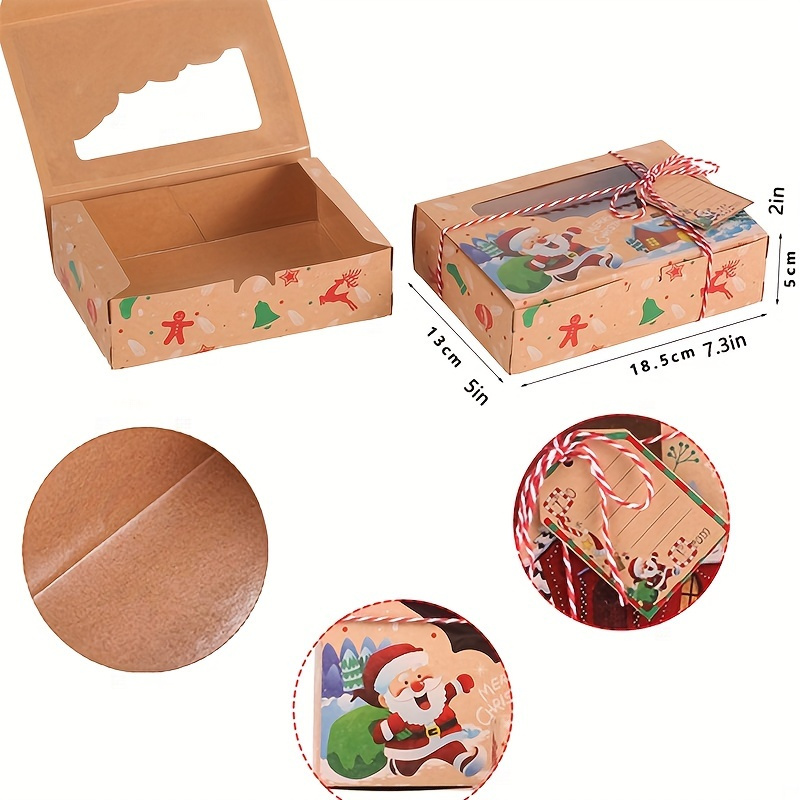 Christmas Theme Cake Bread Candy Biscuit Box Paper Snack - Temu United ...