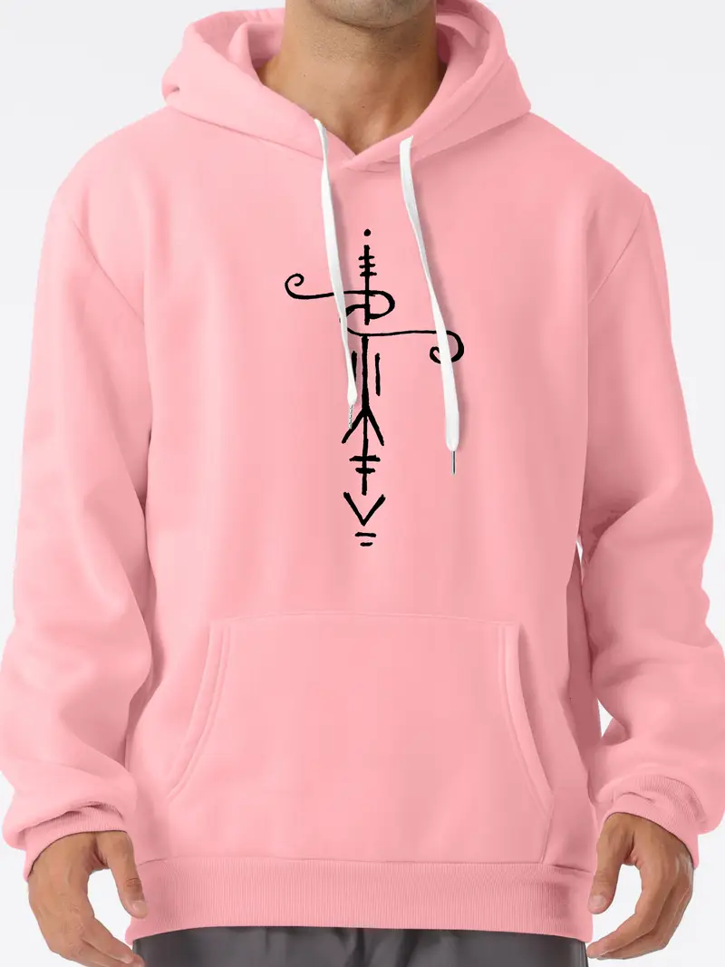 Creative Print Kangaroo Pocket Hoodie Casual Long Sleeve Temu Australia