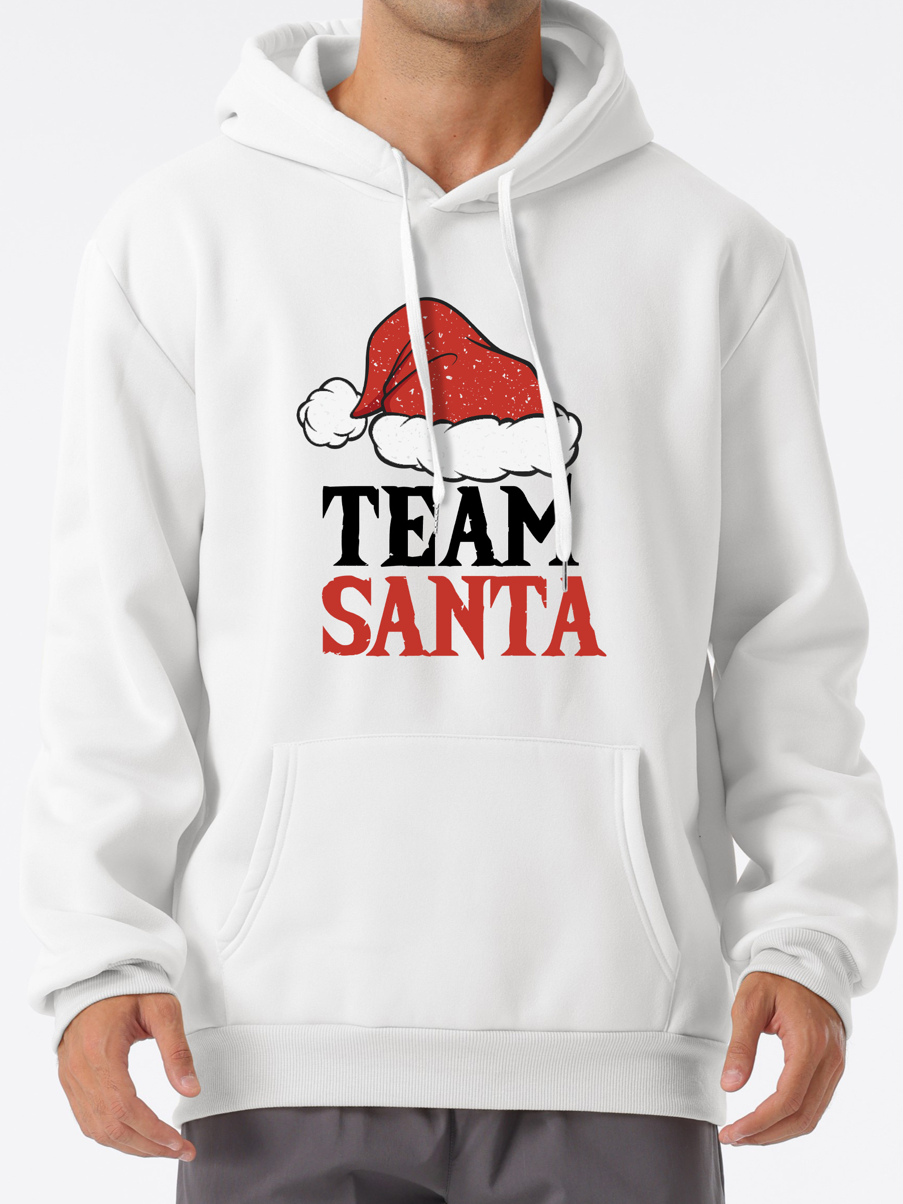 Christmas Theme Santa Claus Hat Print Sweatshirt Men's - Temu Ireland