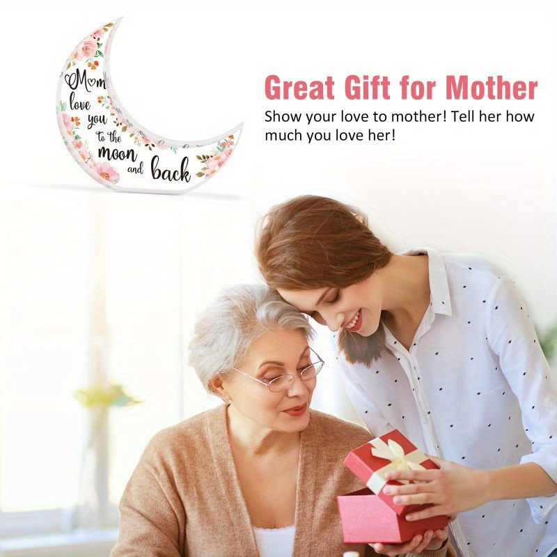 Unique Christmas Gifts Mum Moon Shaped Acrylic Plaque - Temu Canada