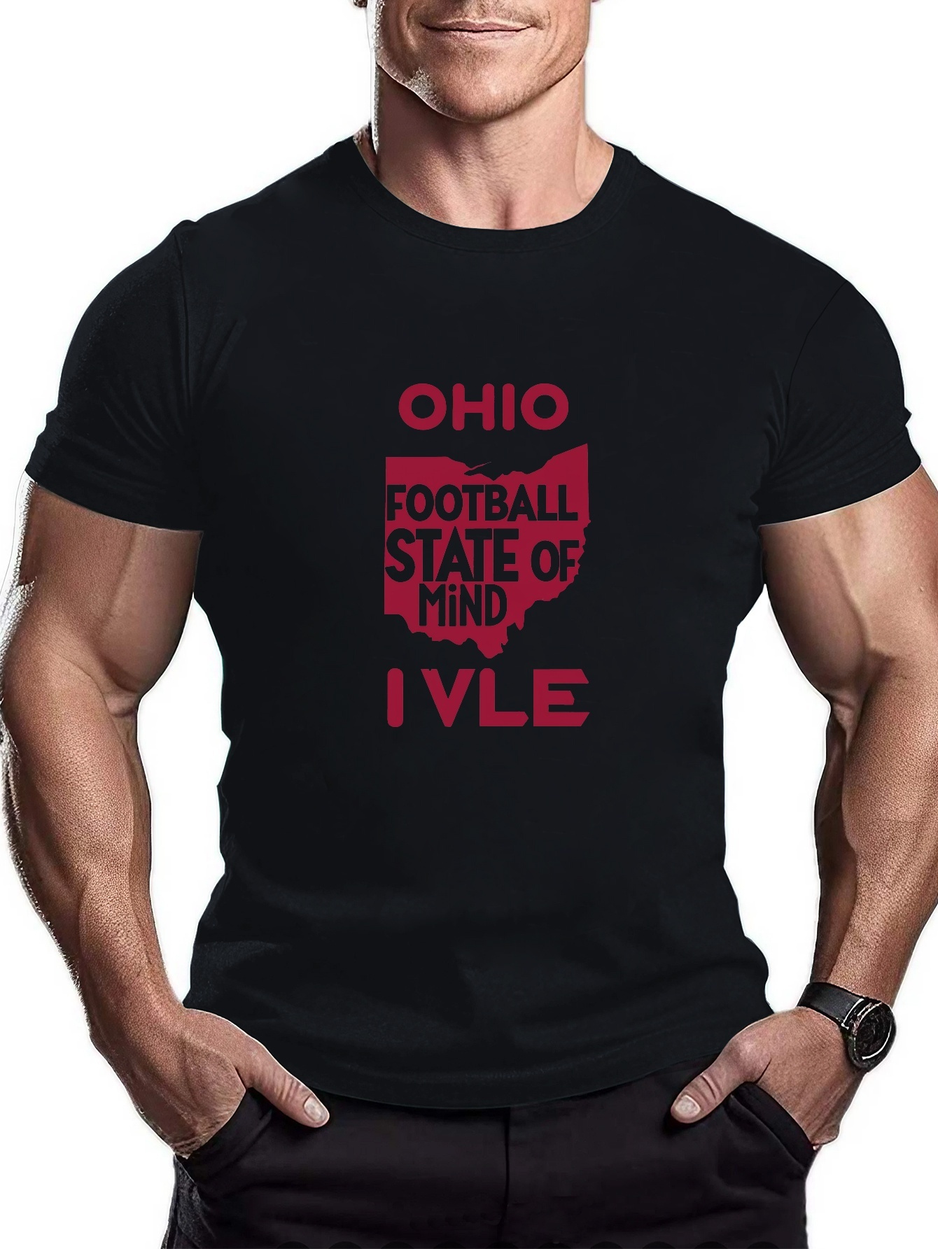 Ohio Football Print T shirt T shirts Til Mænd - Temu Denmark