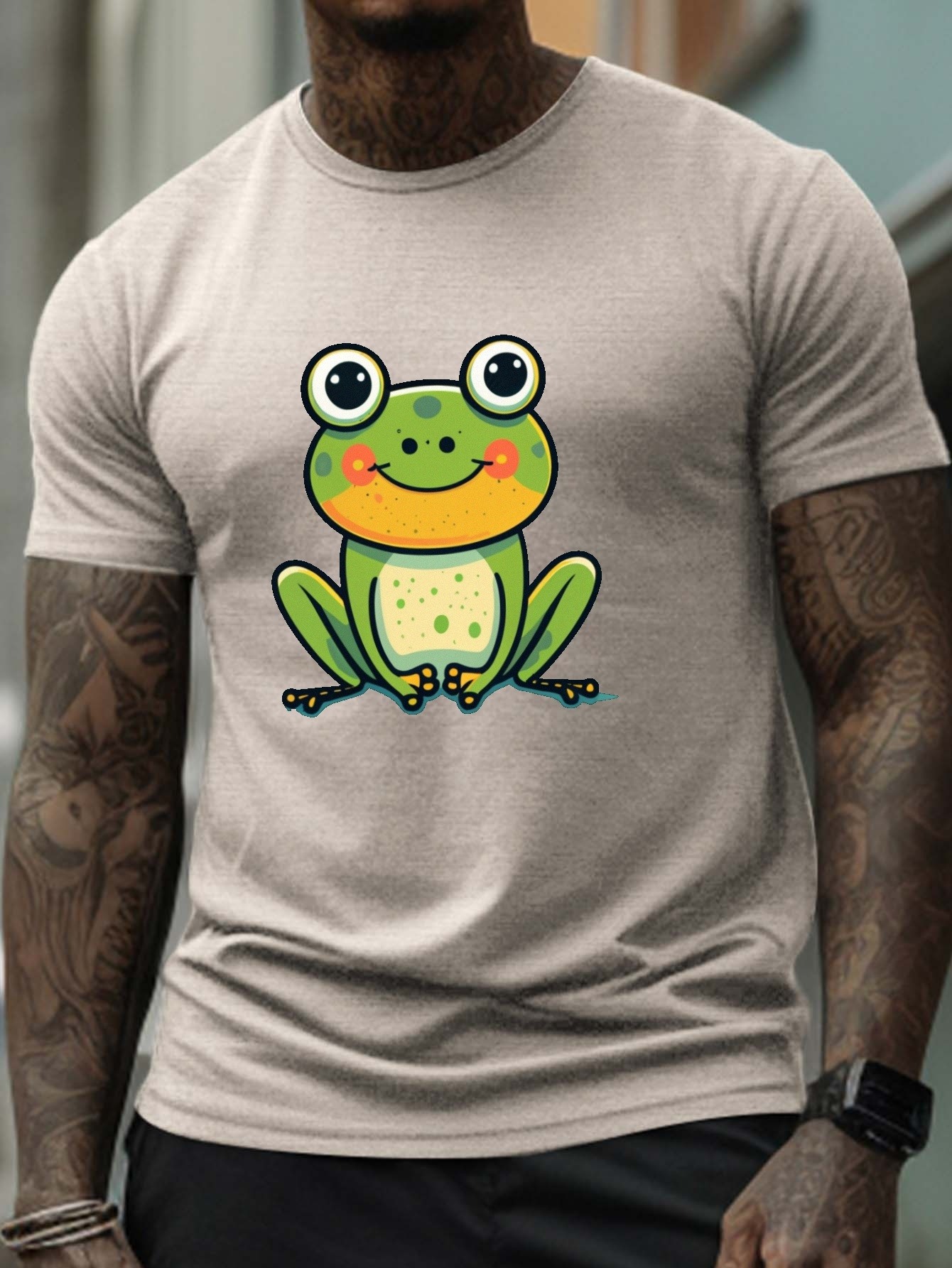 Plus Size Men's Cute Anime Frog Graphic Print T shirt Summer - Temu ...