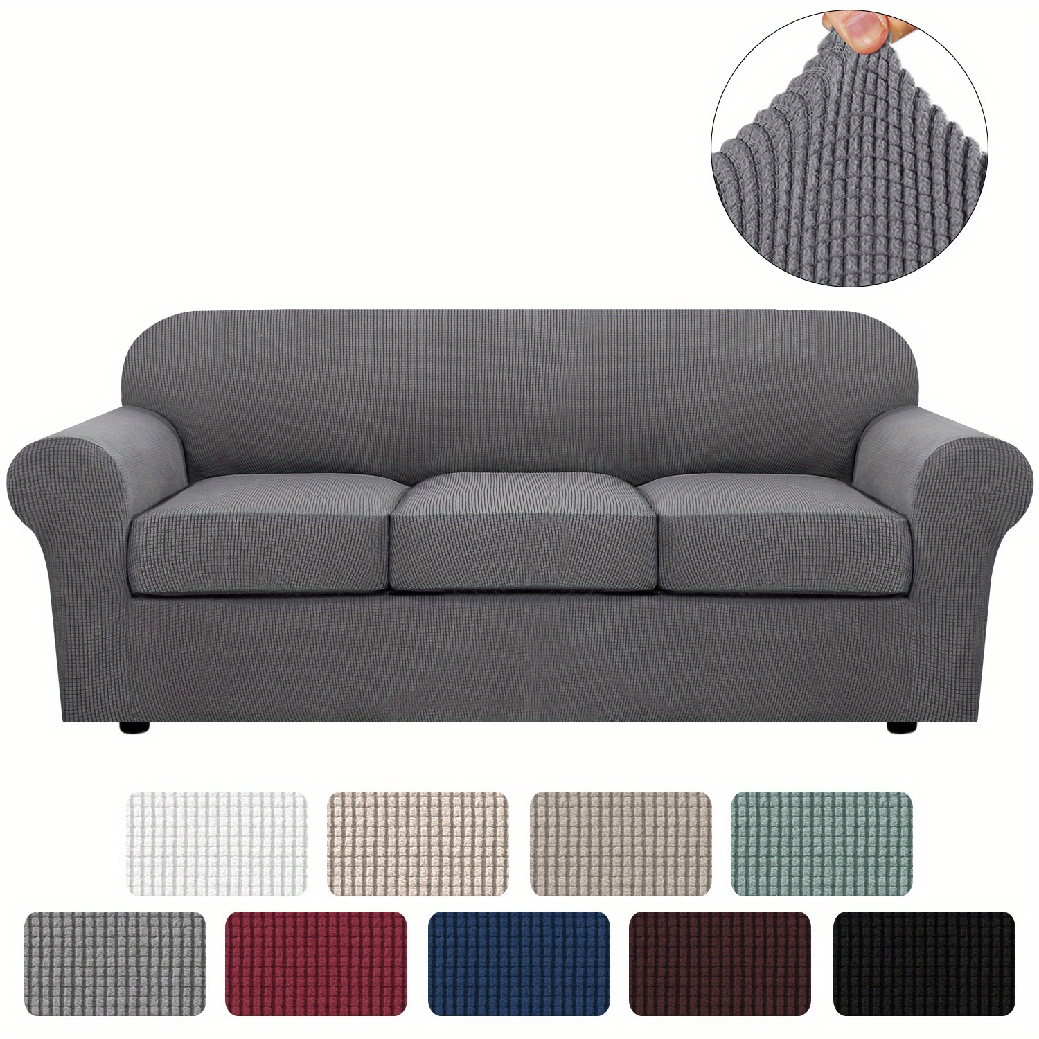Checkered Elastic Sofa Slipcover Bedroom Furniture Protector - Temu
