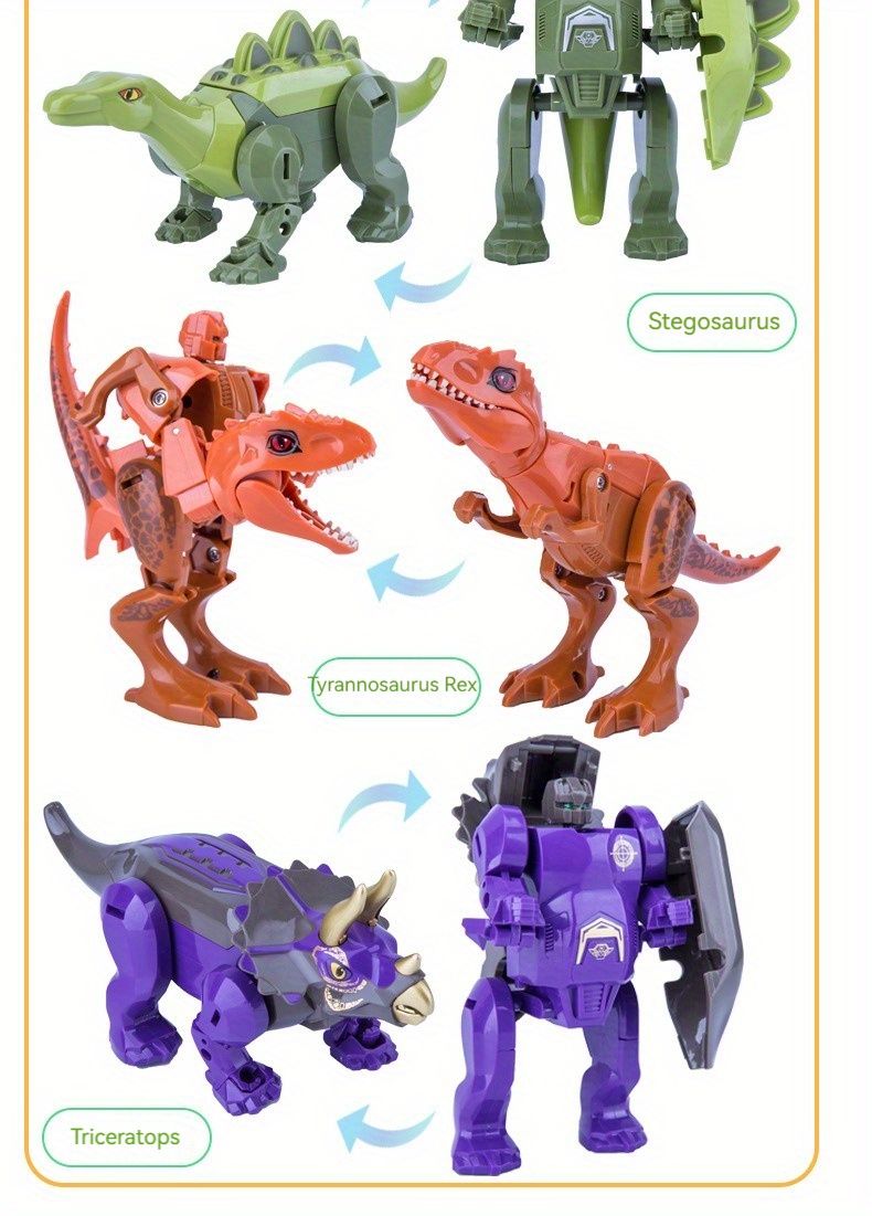 Mechanical Transformation Toy Tyrannosaurus Rex Triceratops - Temu