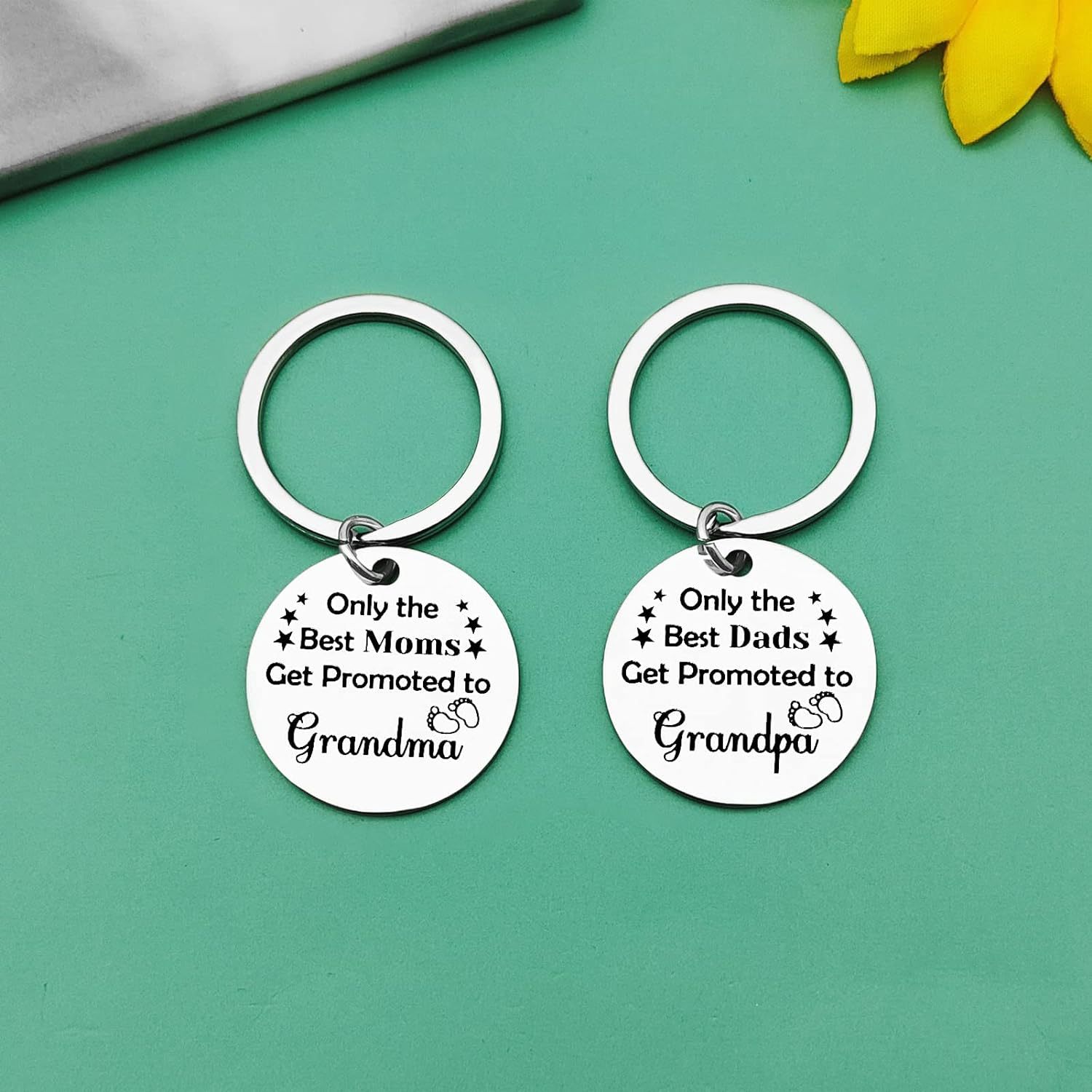 Announcement For Grandparents Steel Keychain - Jewelry & Accessories ...