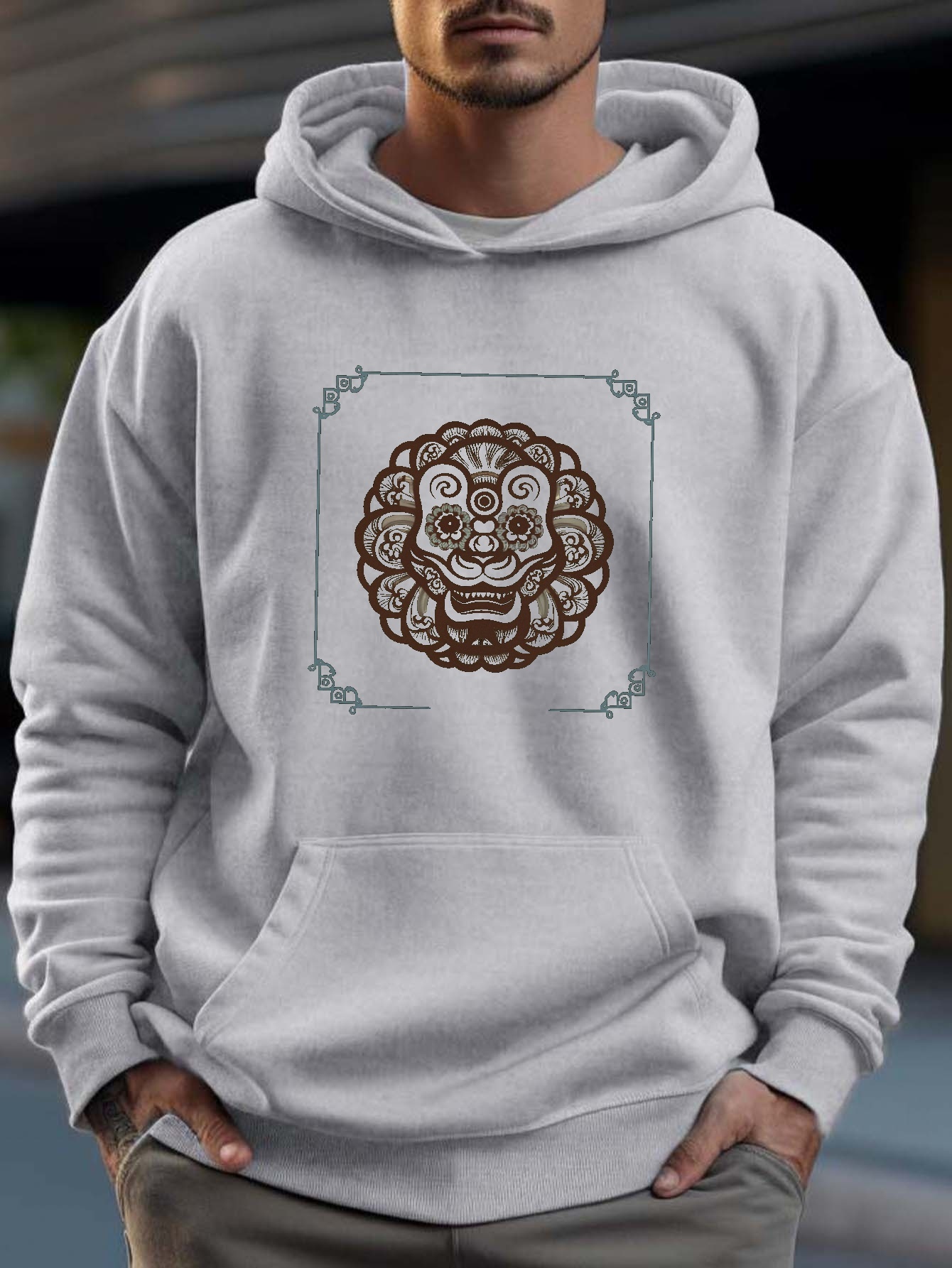 Creative Print Sweatshirt Men's Fleece Long Sleeve Hoodies - Temu Ireland