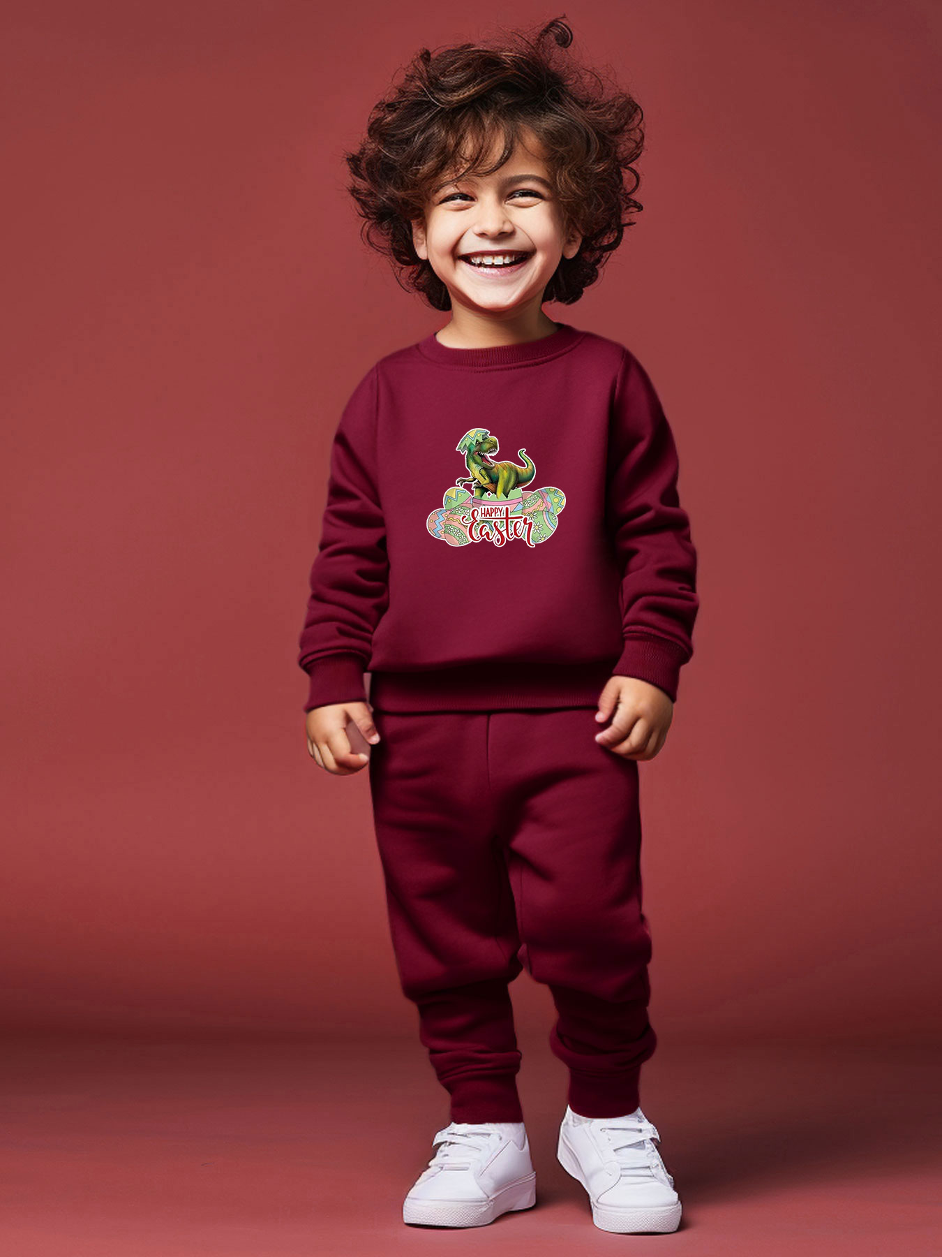 Boys Happy Easter Print Long Sleeve Sweatshirt Pants Set - Temu Portugal