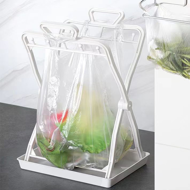 1pc Baggy Rack, Foldable Garbage Rack With Tray, Portable Garbage Bag ...