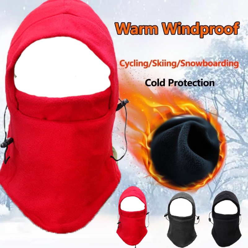 Warm Hooded Scarf Unisex Drawstring Hats Solid Color - Temu Australia