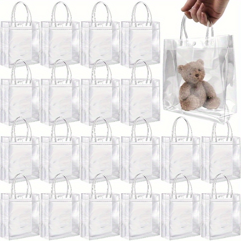 clear plastic gift bags handle reusable pvc plastic gift Temu Canada