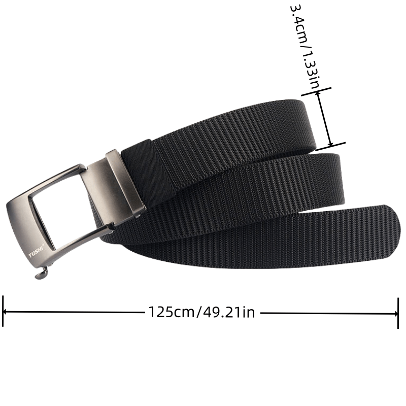 1pc New Tactical Belt Mens Automatic Buckle Braided Nylon Belt Outdoor ...