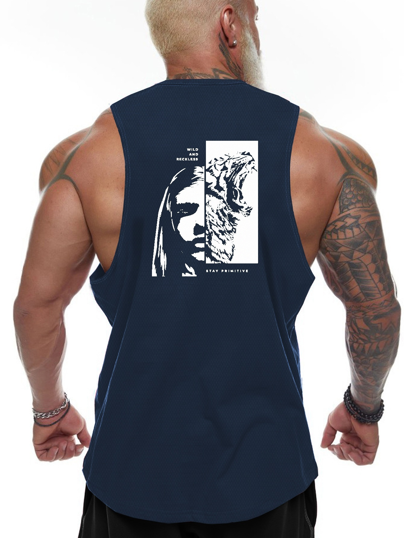 Graphic Print Sleeveless Tank Top Men's Active Undershirts - Temu Portugal