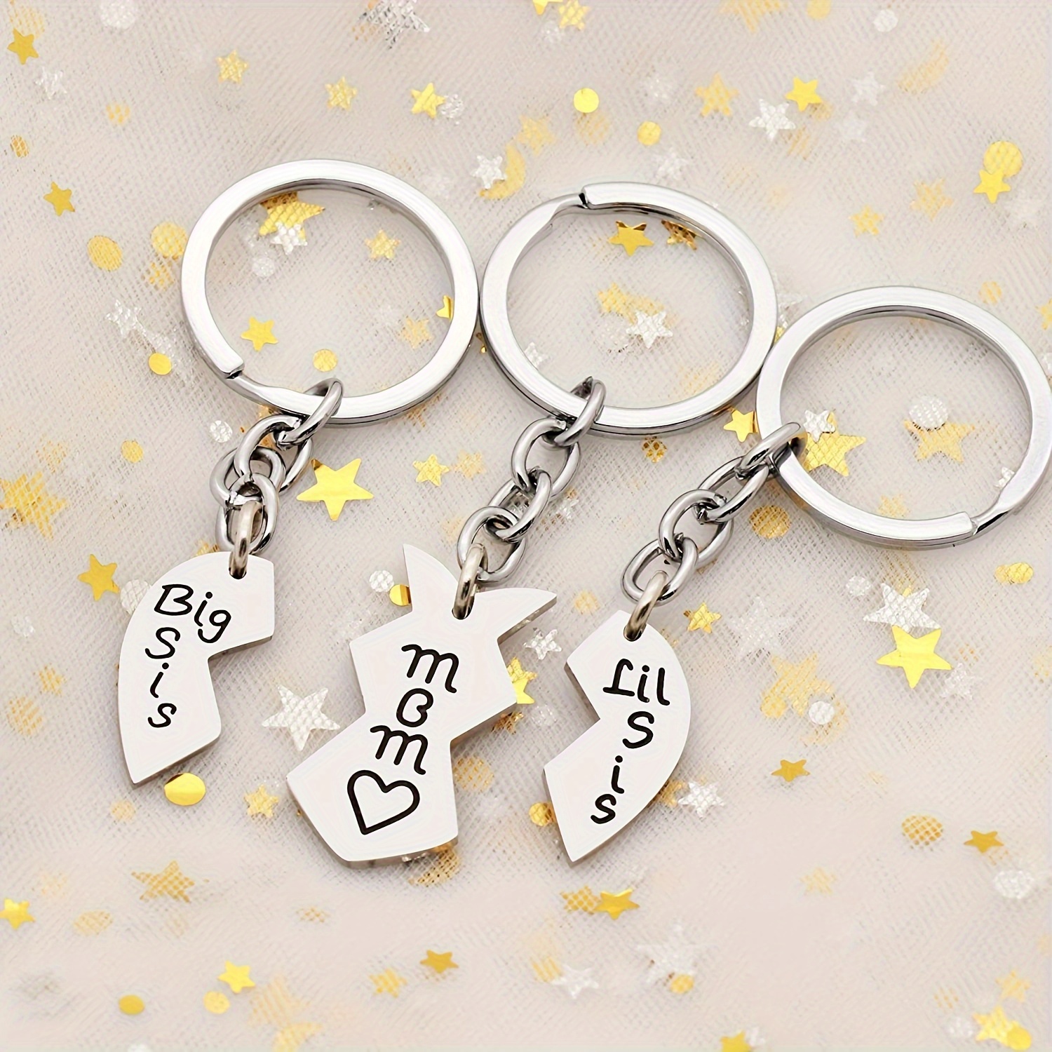 3pcs mens keychain set matching pendant puzzle key chain ring gift for ...