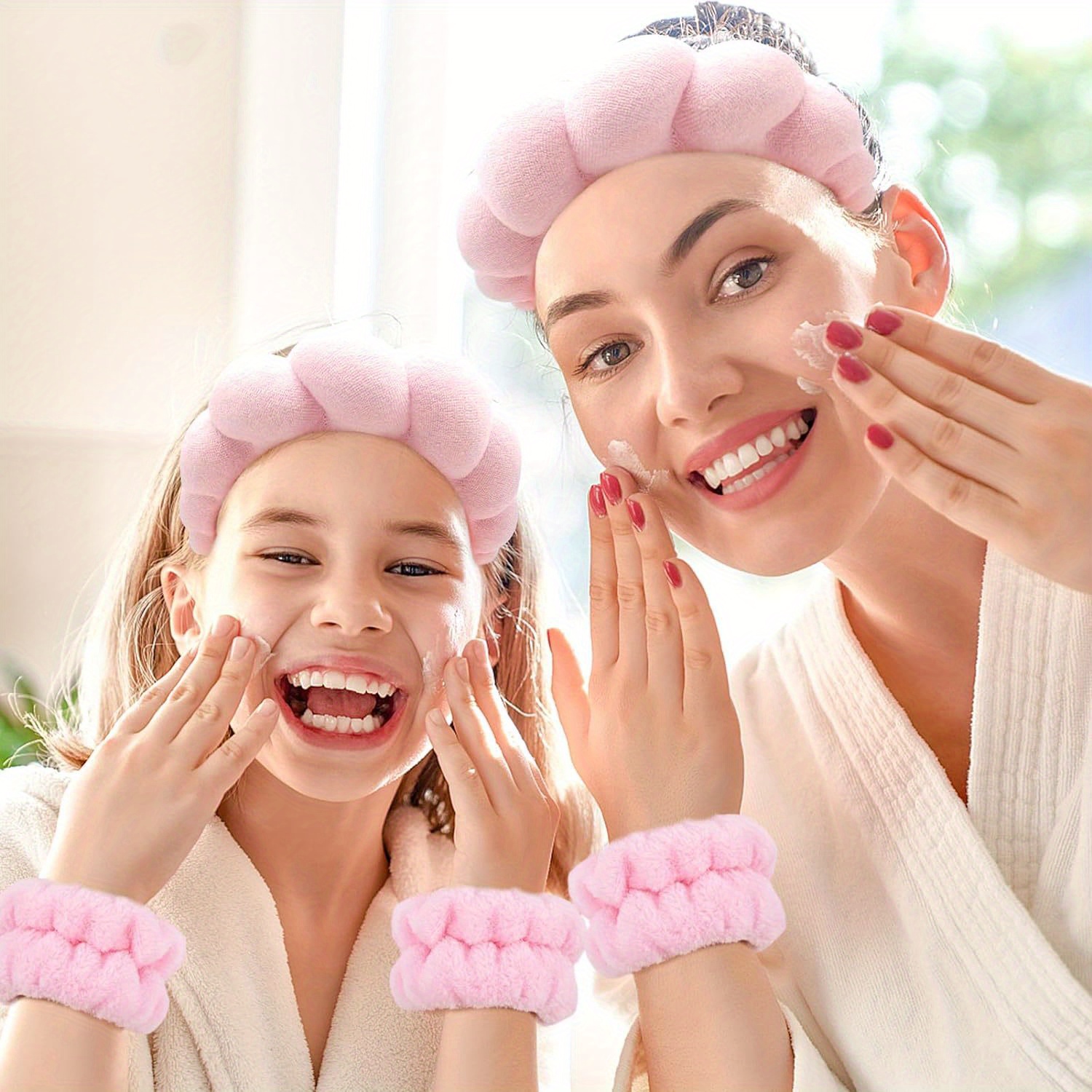 Spa Headband Washing Face Wristband Set Sponge Makeup Tool - Temu Canada