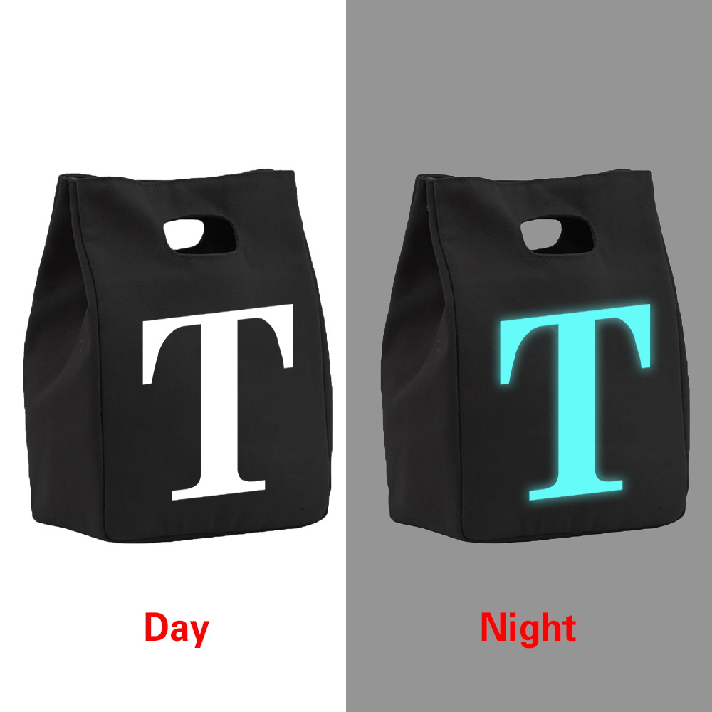Initial Letter Night Light Printed Functional Pattern Cooler Lunch Box ...