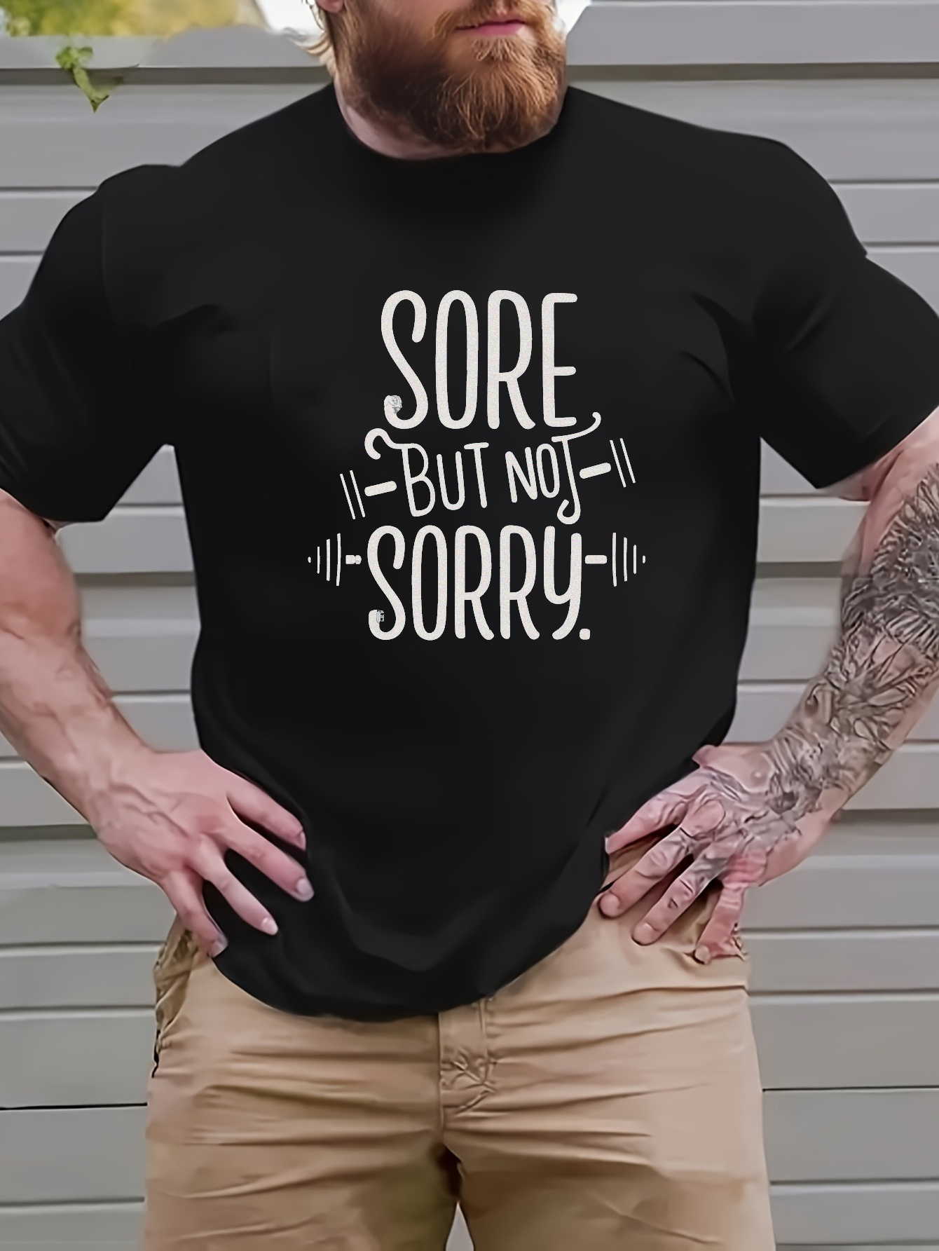 Plus Size Stylish T shirt Men "sore Sorry" Graphic Print - Temu Australia