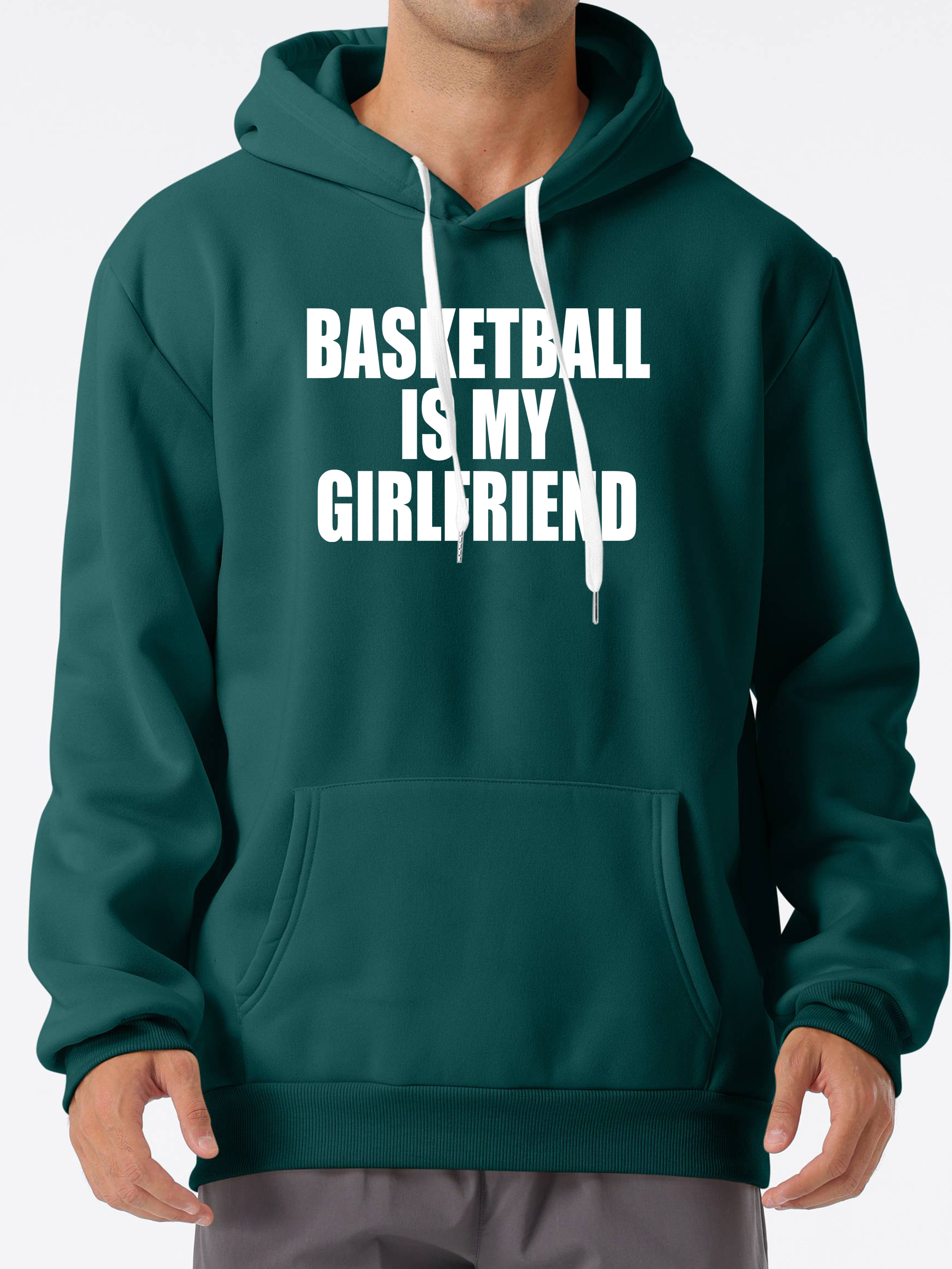 Basketball Girlfriend Letters Print Men's Pullover Round - Temu Canada