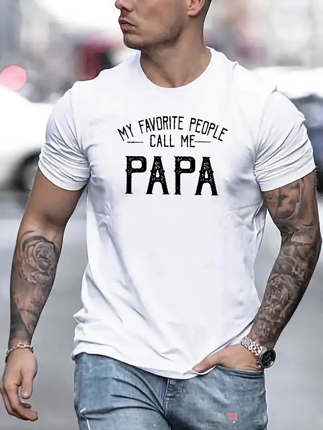 Favorite People Call Papa Print T Shirt Tees Men Casual - Temu Australia
