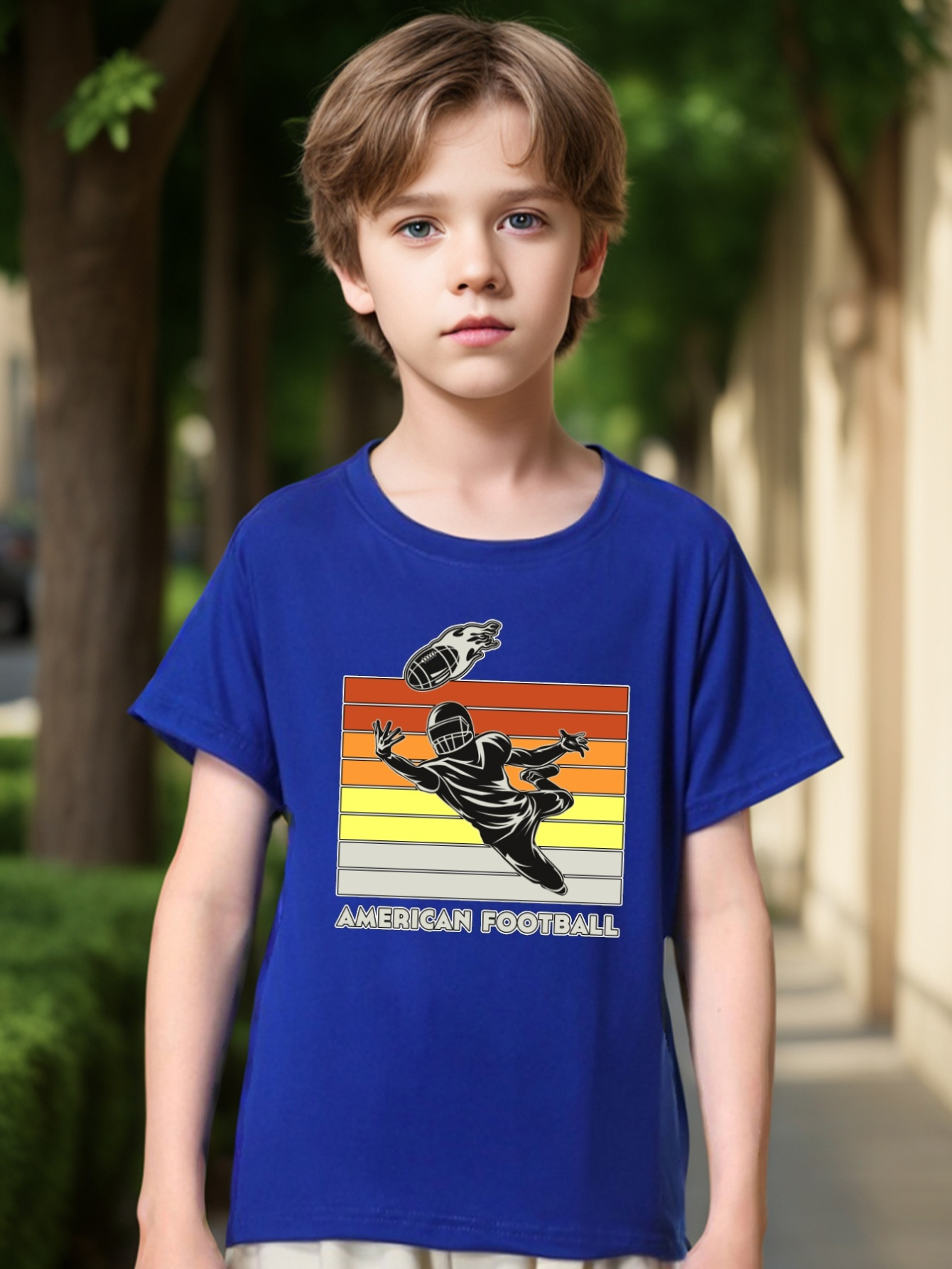 Football Player Print Boys Cool T shirt Clothing Casual - Temu Australia