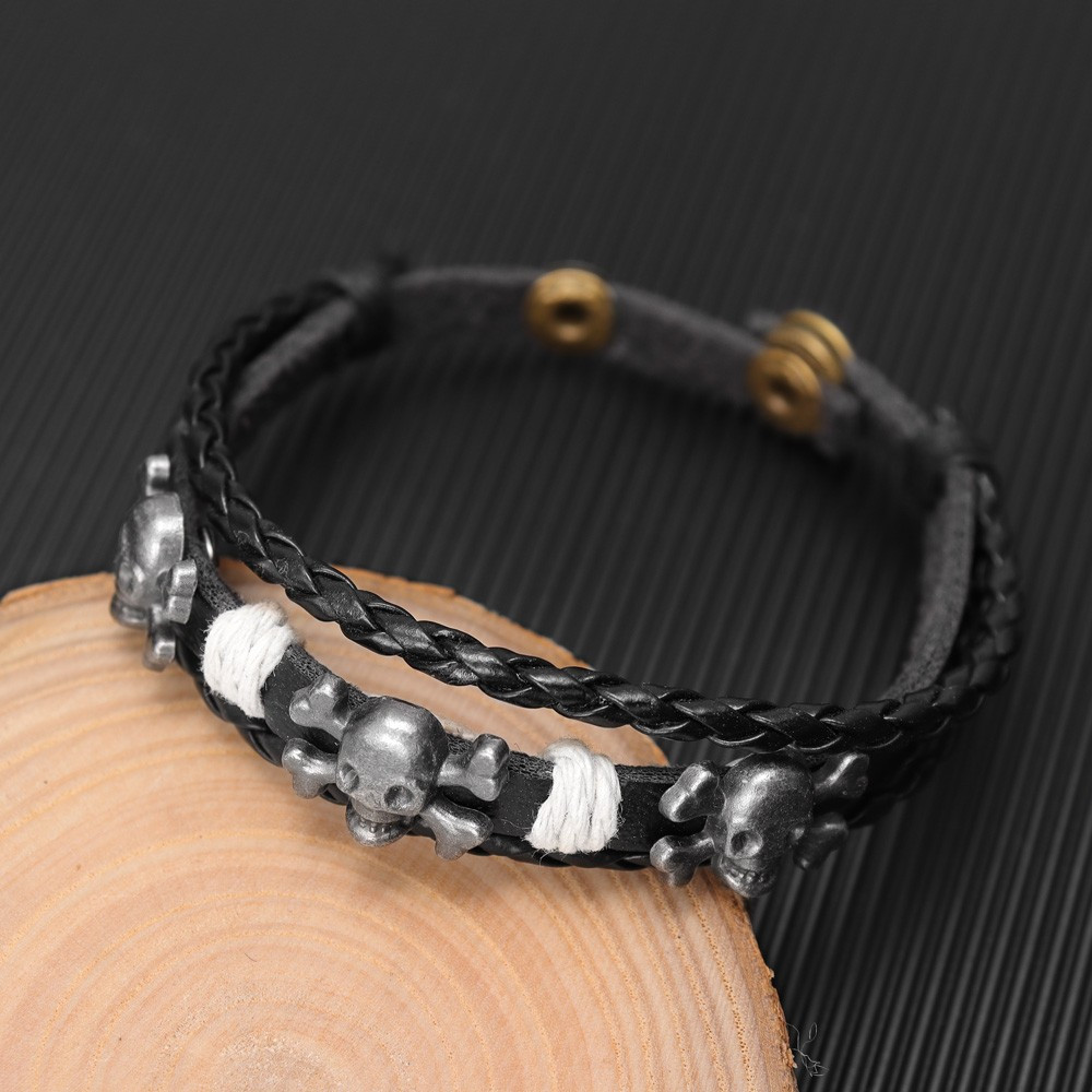 Hip Hop Retro Skeleton Skull Head Exquisite Bracelet Simple - Temu Canada