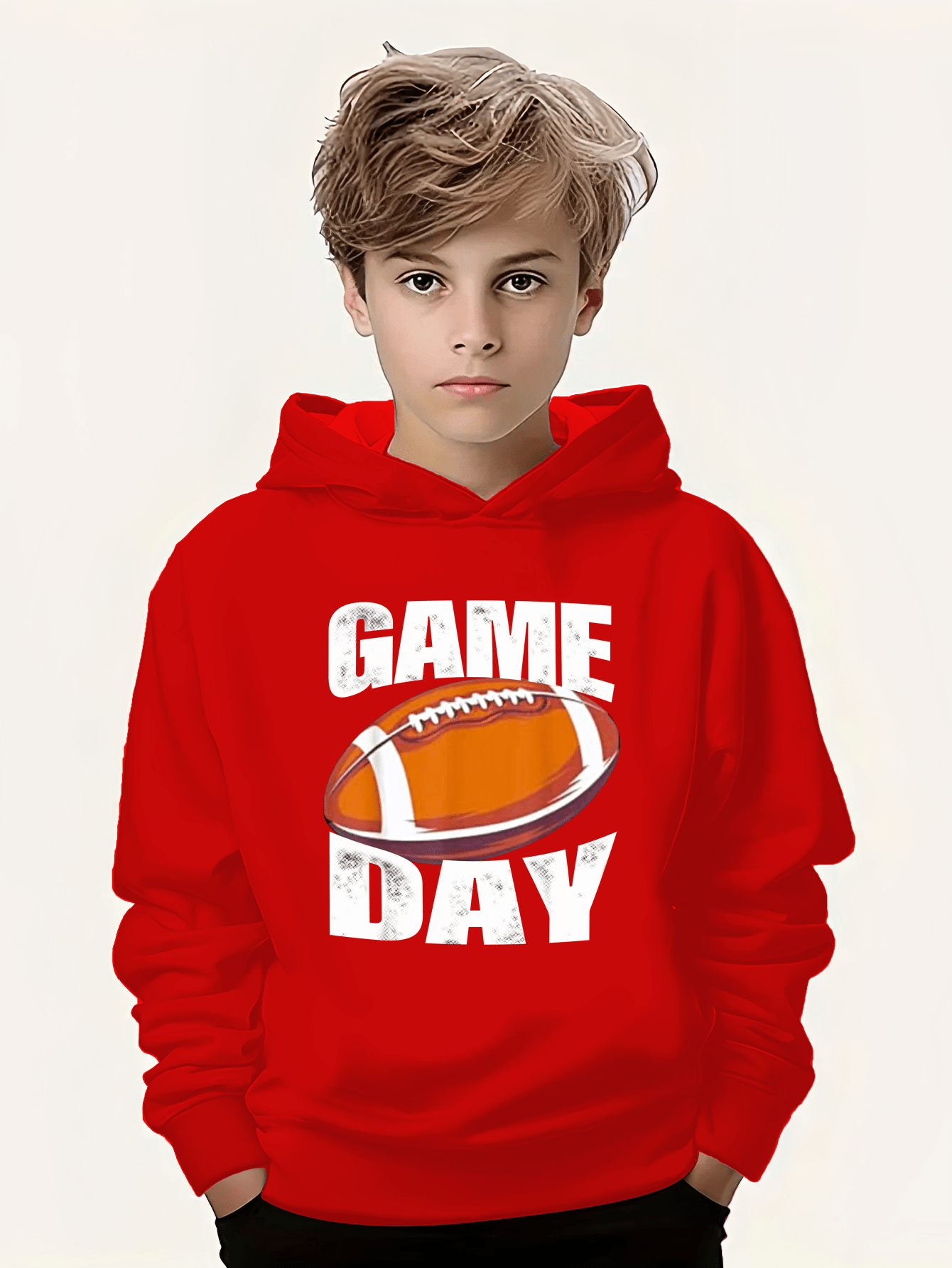 American Football Game Day Letter Print Hoodies Boys Casual - Temu Australia