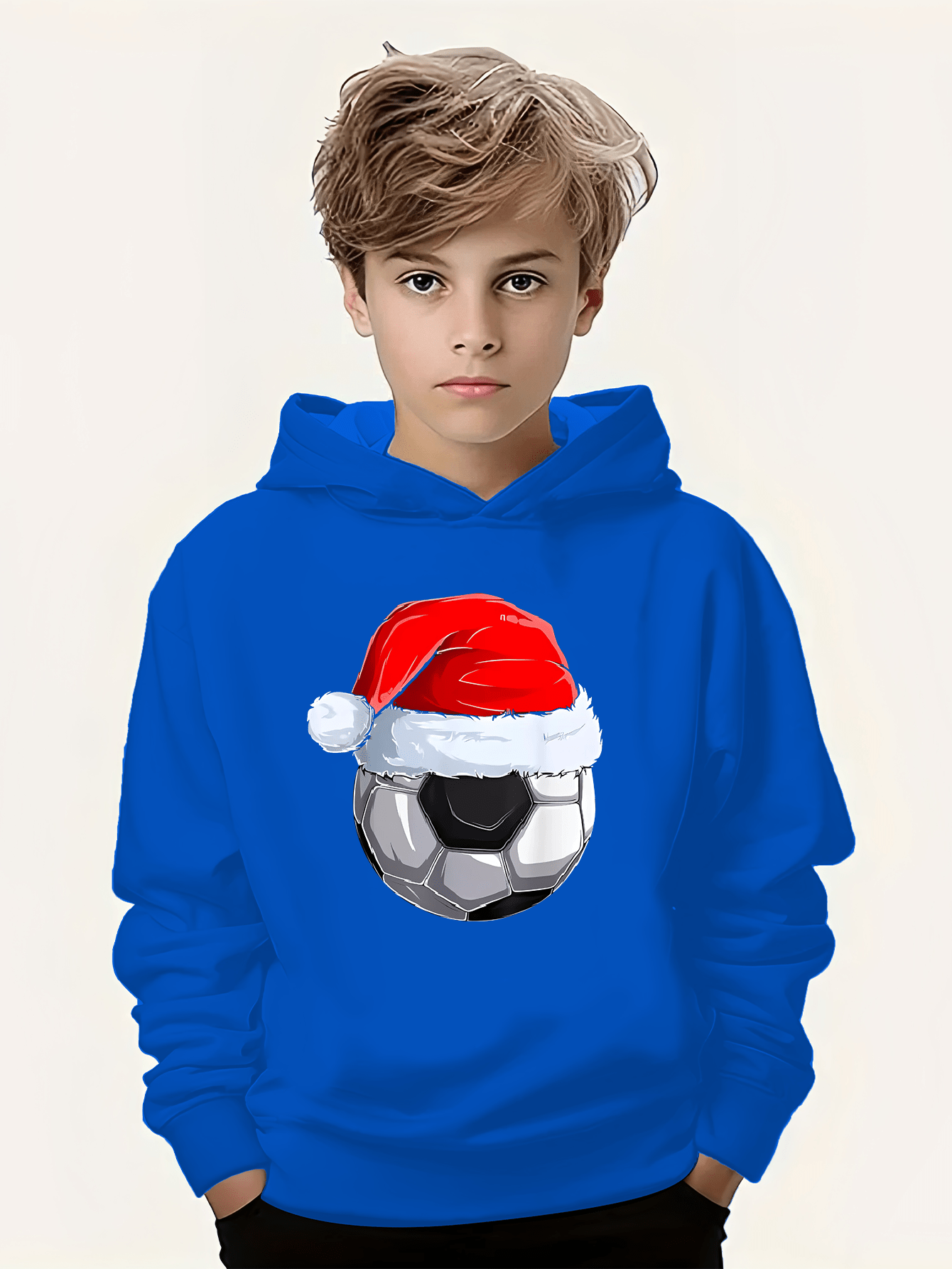 Christmas Football Print Hoodies Boys Casual Graphic Design - Temu ...