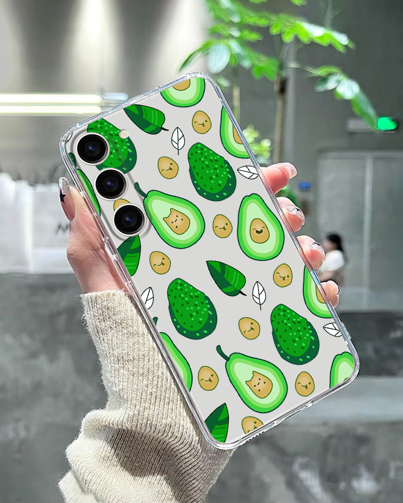 luxury shockproof clear avocado pattern phone case Temu
