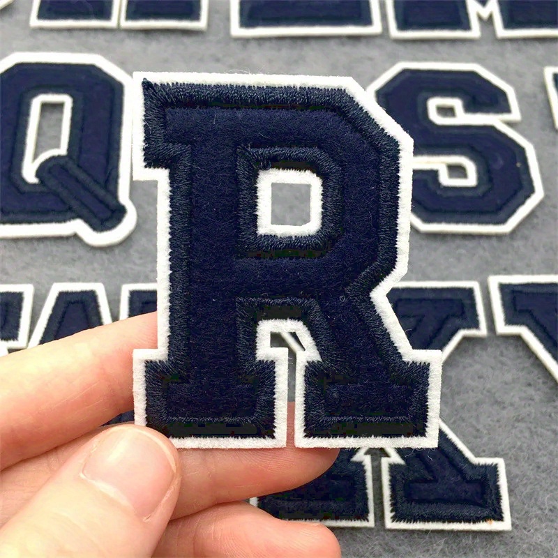 Navy Blue Letters Embroidery Patches Applique Diy Alphabet - Temu Ireland