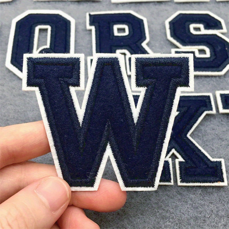 Navy Blue Letters Embroidery Patches Applique Diy Alphabet - Temu Ireland