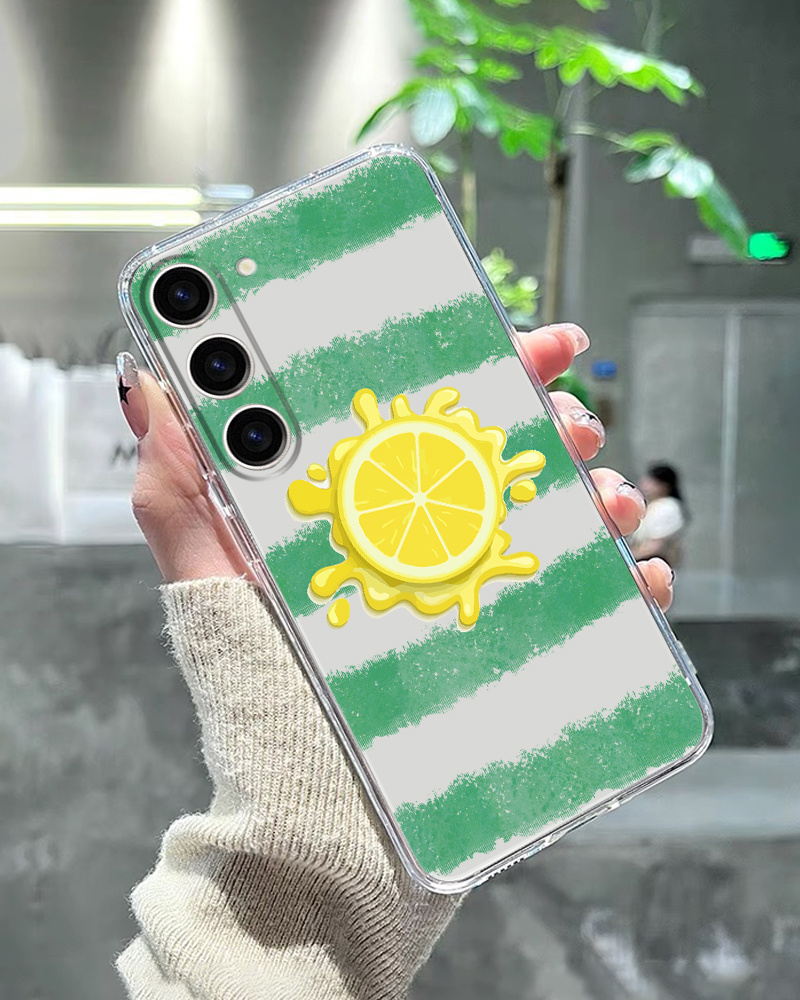 Luxury Shockproof Pattern Stripe Lemon Phone Case Samsung - Temu Canada
