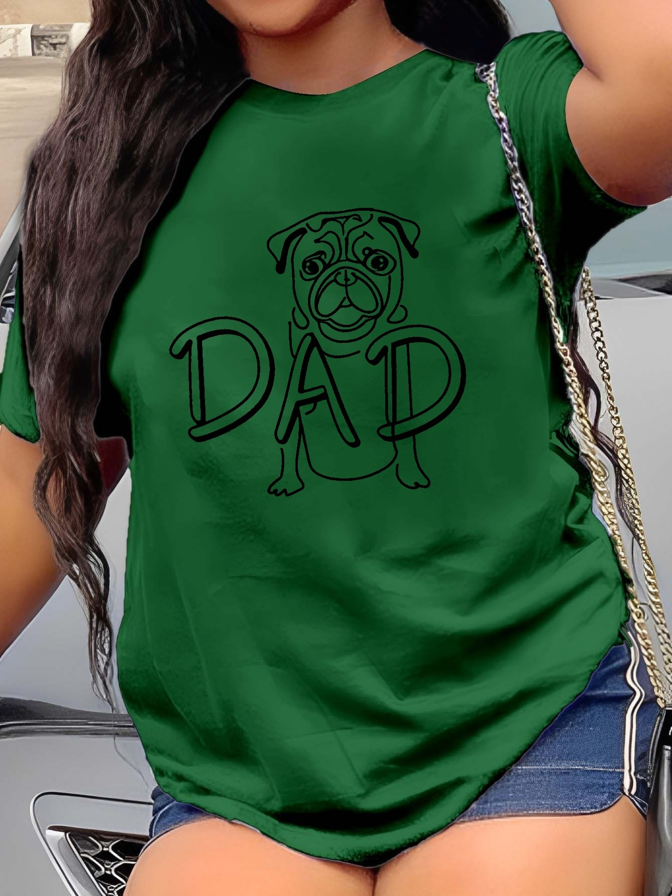 Dog Print T shirt Short Sleeve Crew Neck Casual Top Summer - Temu