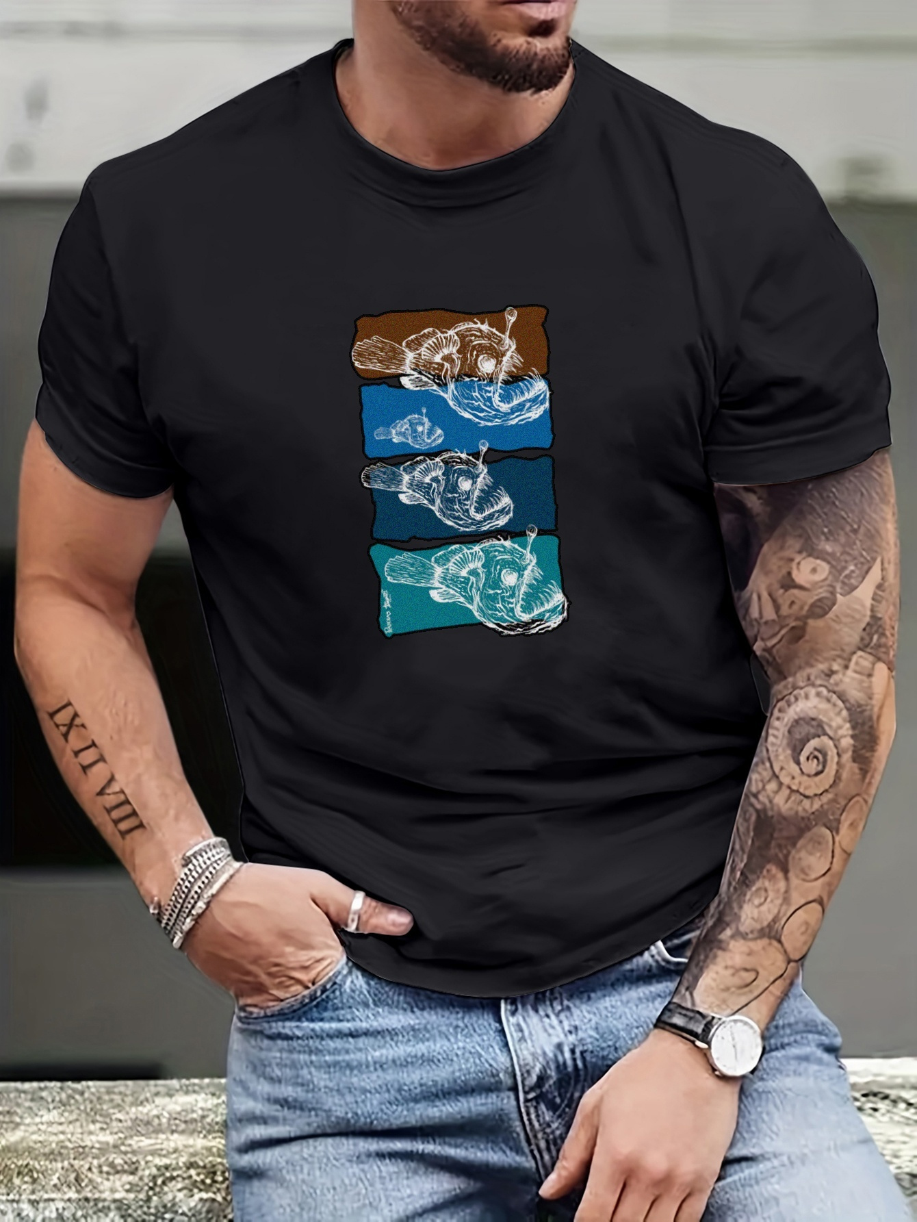 Plus Size Herre Anime Mønster Grafisk Print T shirt - Temu Denmark