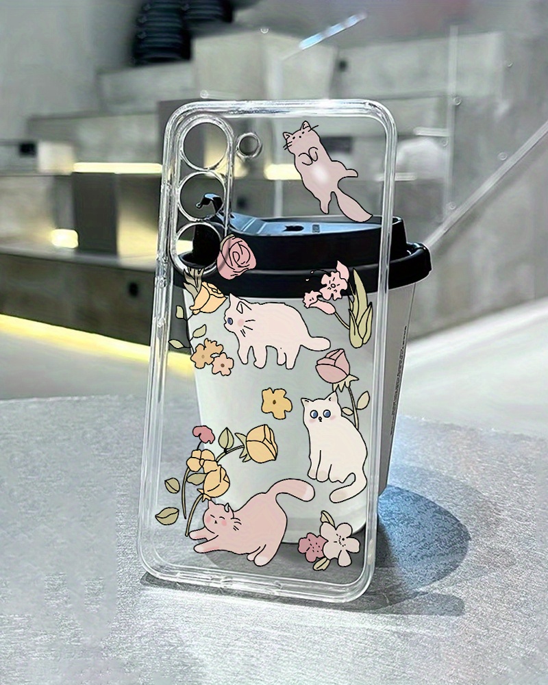 Luxury Shockproof Cute Cat Pattern Phone Case Galaxy - Temu