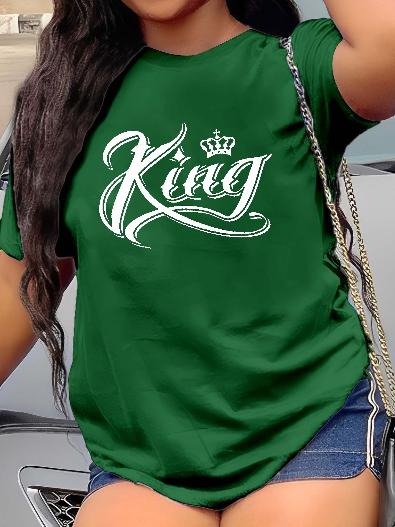 Letter Print T shirt Short Sleeve Crew Neck Casual Top - Temu New Zealand