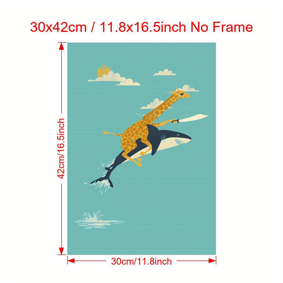 Giraffe Riding A Shark