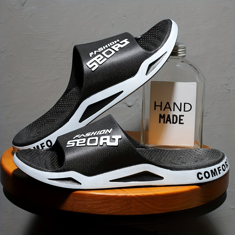 Men s Trendy Slides Casual Non Slip Slippers Open Toe Shoes - Temu Australia