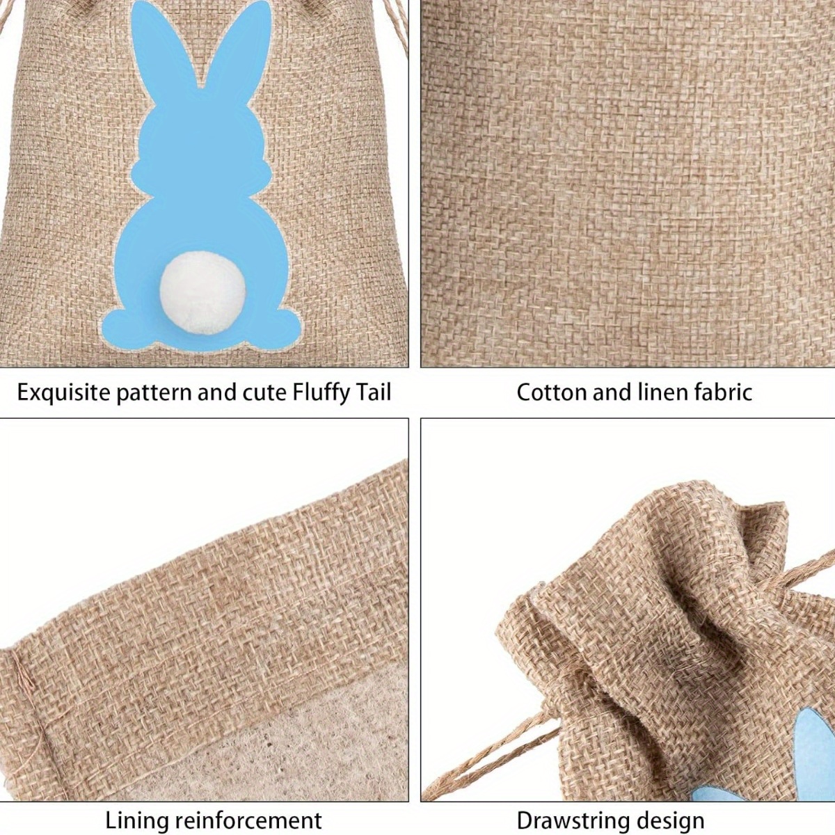 Easter Burlap Bags Drawstring Gift Bags Easter Bunny Linen - Temu Qatar
