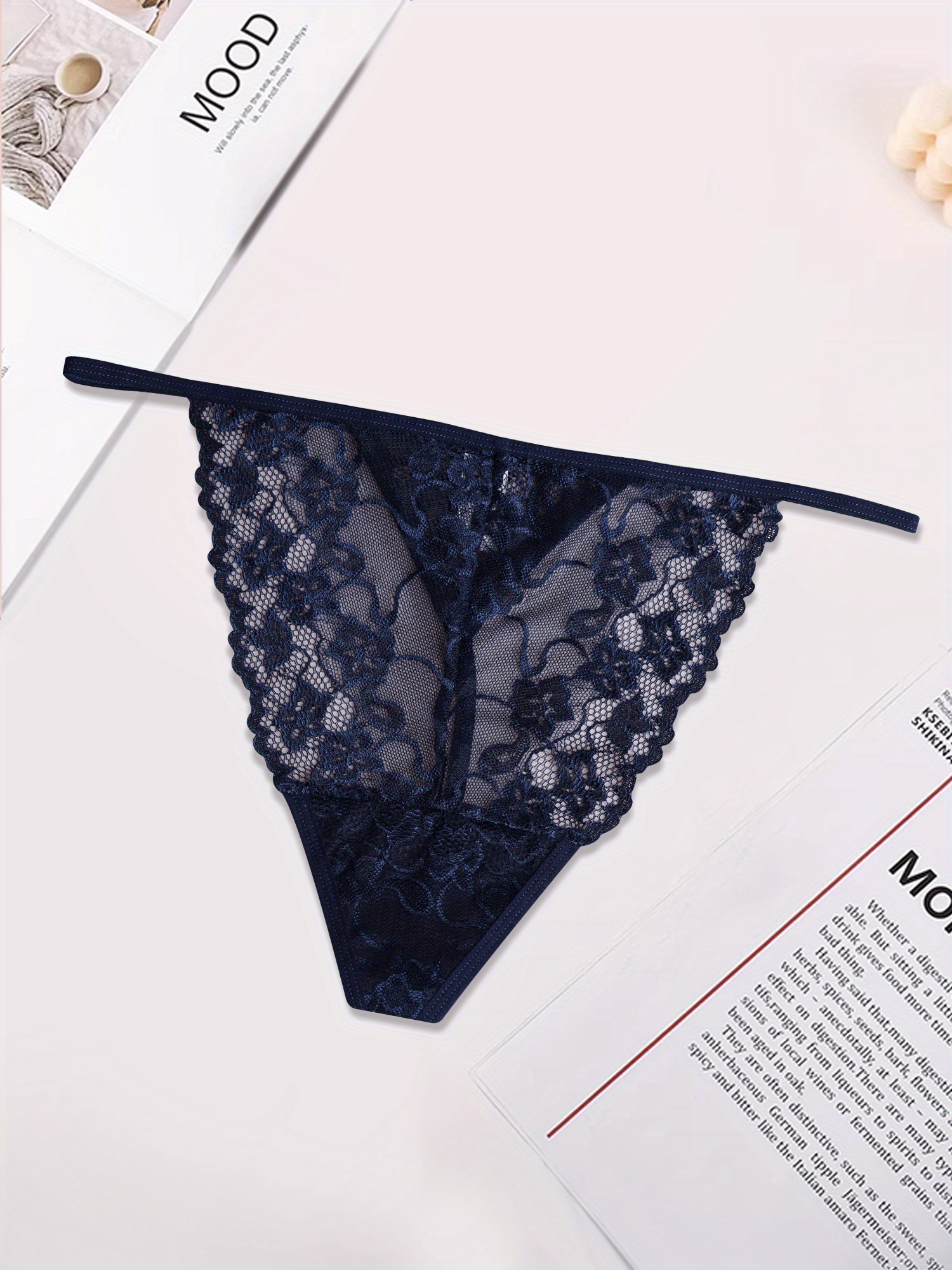 floral lace g string panties semi sheer low waist hollow - {region_name}