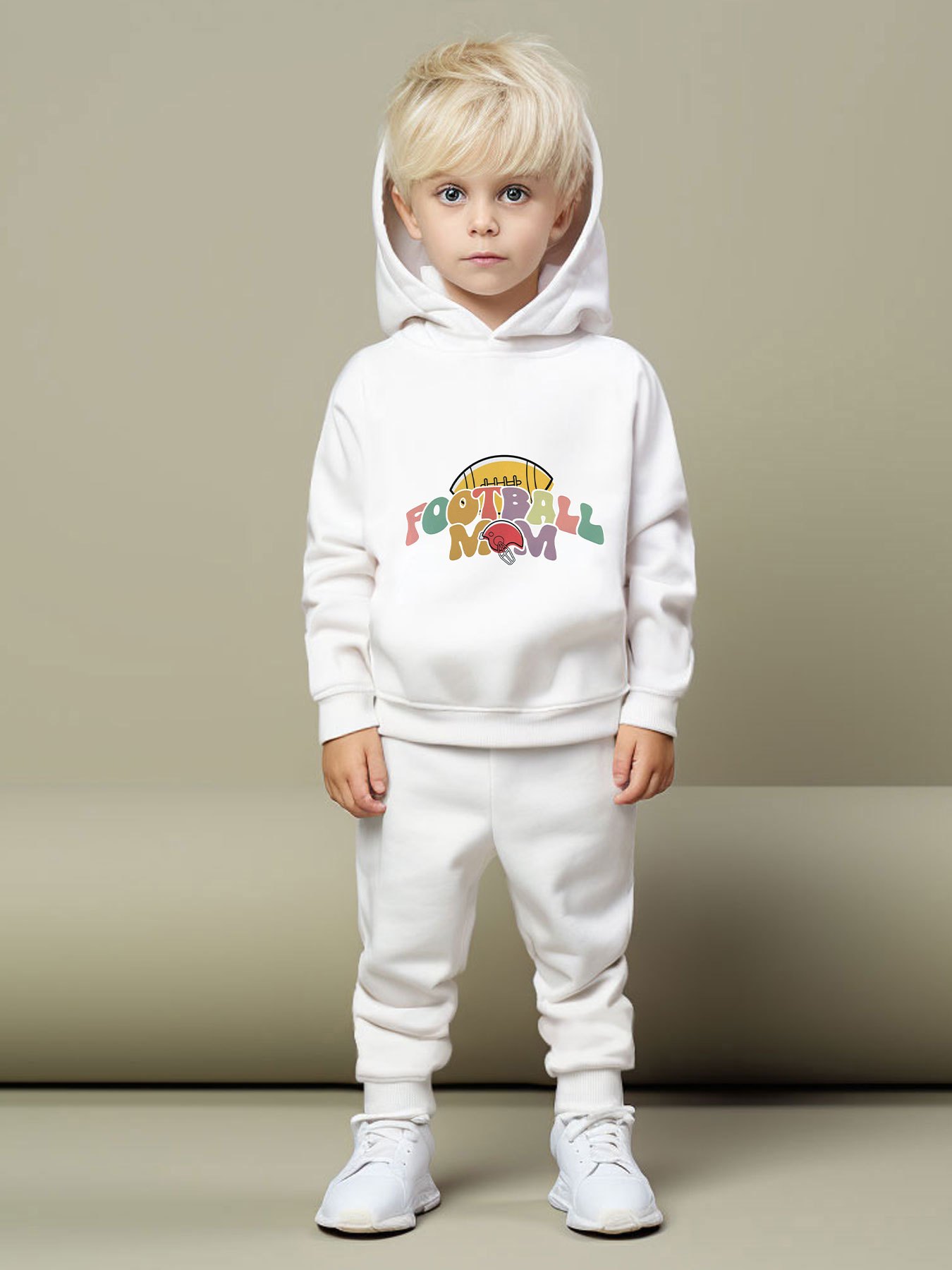 Football Mom Letter Graphic Print Boy's Hoodie Outfits - Temu Ireland