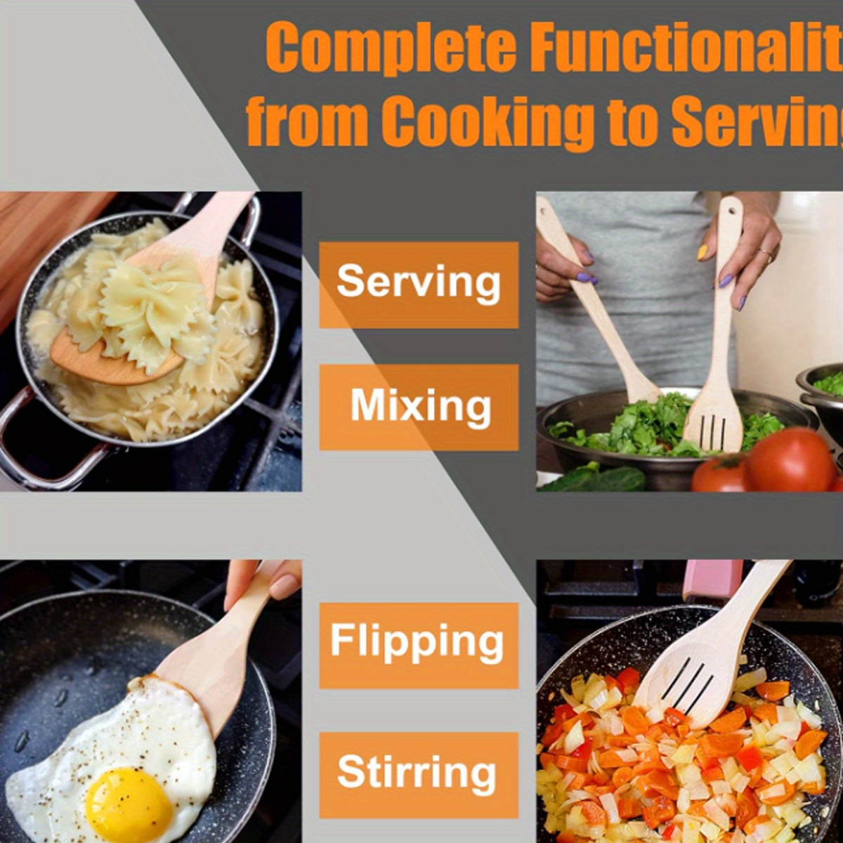 Healthy Bamboo Kitchen Utensils Set Cooking Spoons Large - Temu United ...