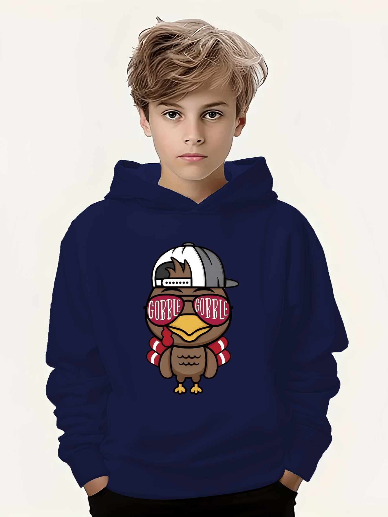 Thanksgiving Cool Kalkun Print Sød Og Hyggelig Hættetrøje - Temu Denmark